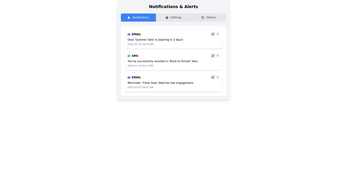 Notifications and Alerts - Free React, Tailwind Component