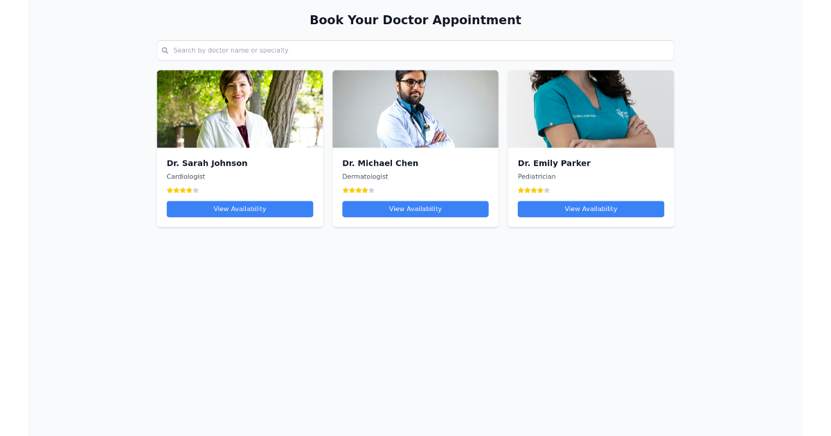 Doctor Appointment - Free React, Tailwind Component