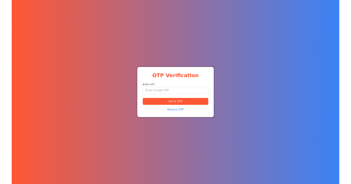 O T P Verification Form - Free React, Tailwind Component