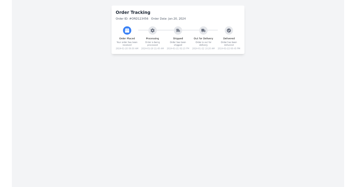 Order Tracking - Free React, Tailwind Component