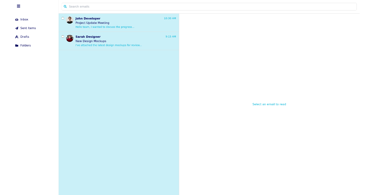 Email Data Free React Tailwind Component