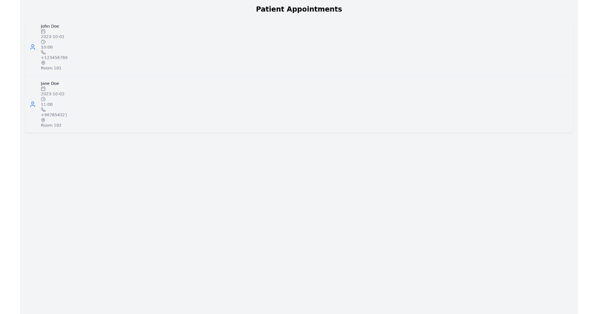 Appointment List - Free React, Tailwind Component