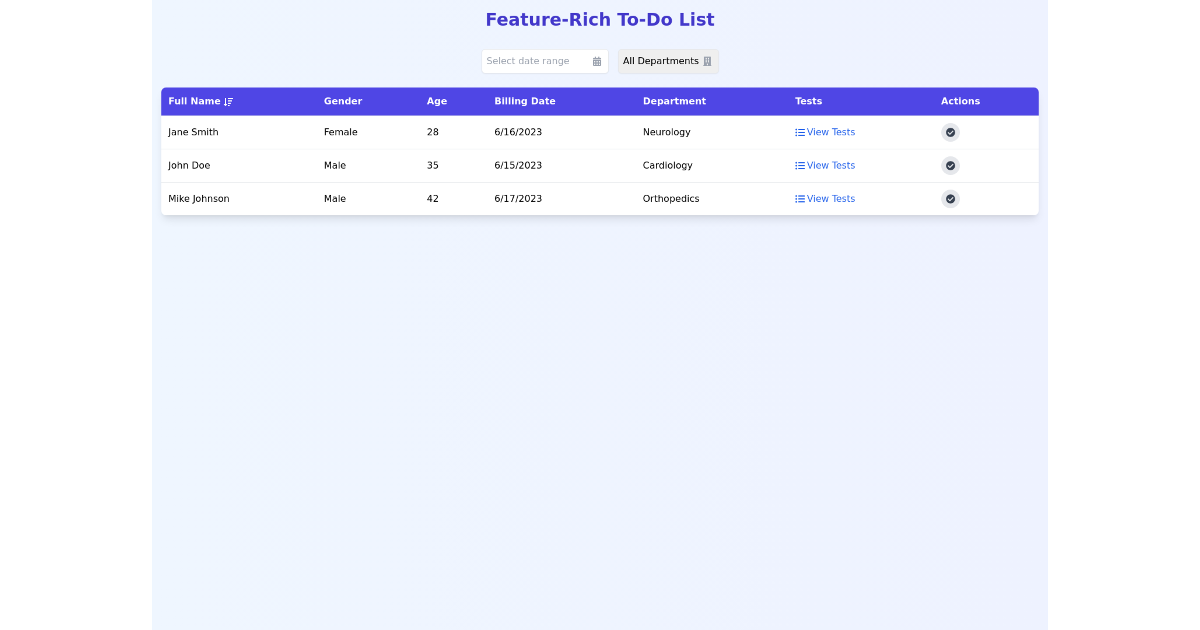 To Do List - Free React, Tailwind Component