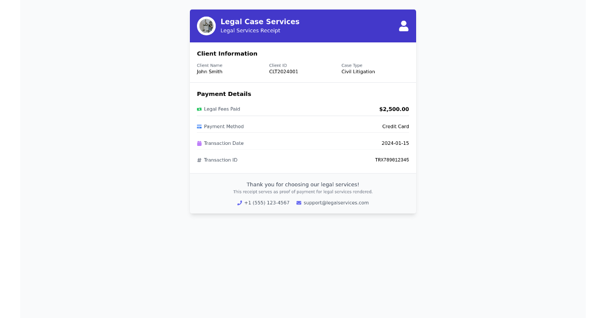 Payment Receipt - Free React, Tailwind Component