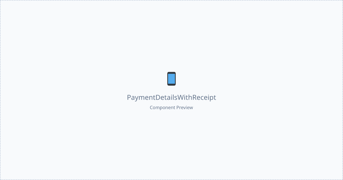 React Payment Details Component - Show Total, Payer, Date & Download Receipt
