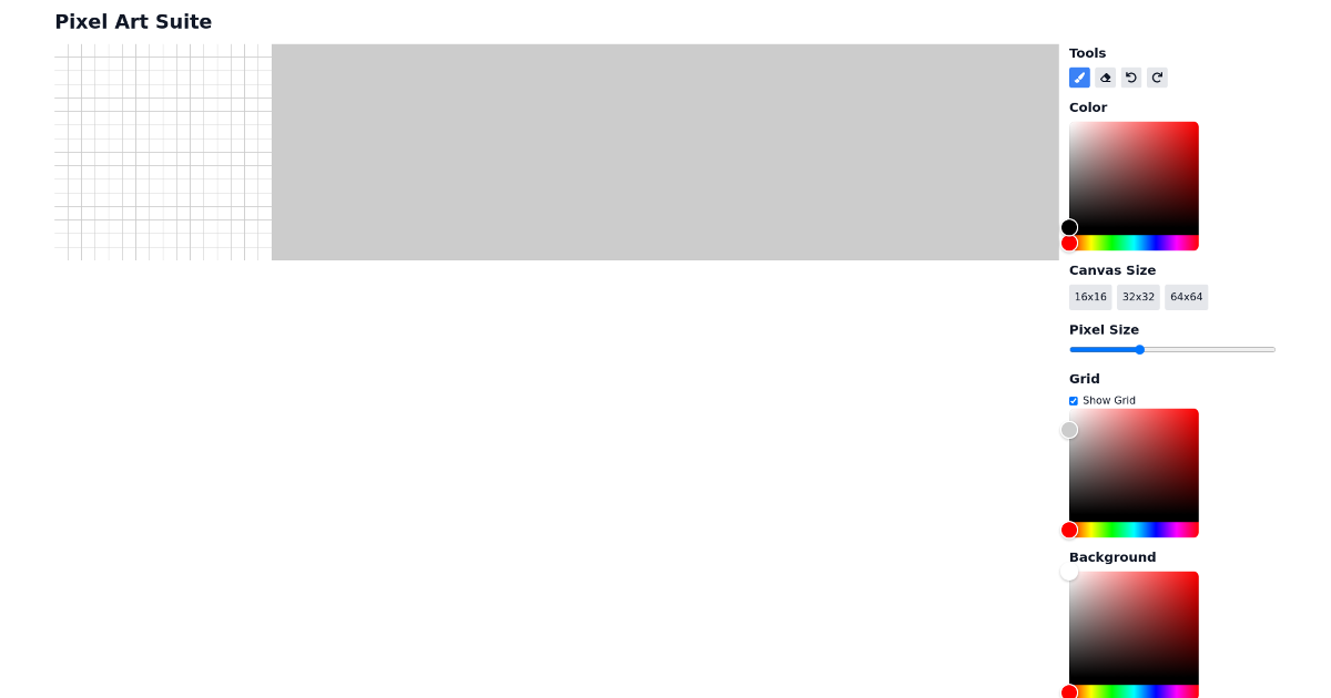 Pixel Art Suite - Free React, Tailwind Component
