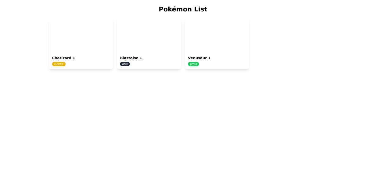React Pokémon List with Infinite Scrolling - Tailwind UI