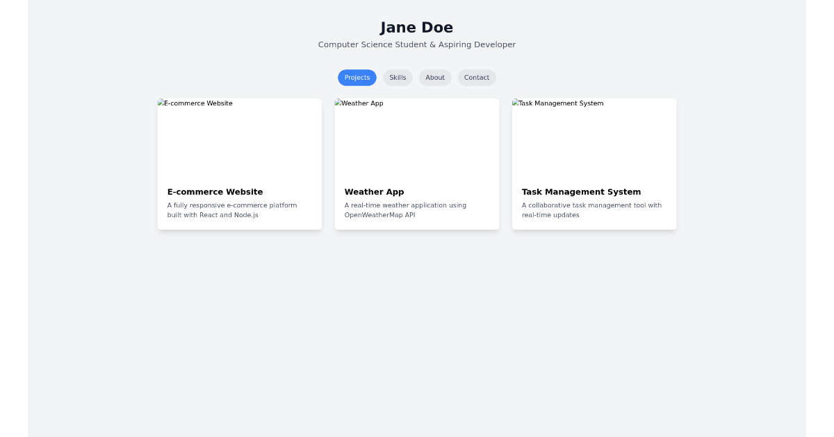 Portfolio - Free React, Tailwind Component