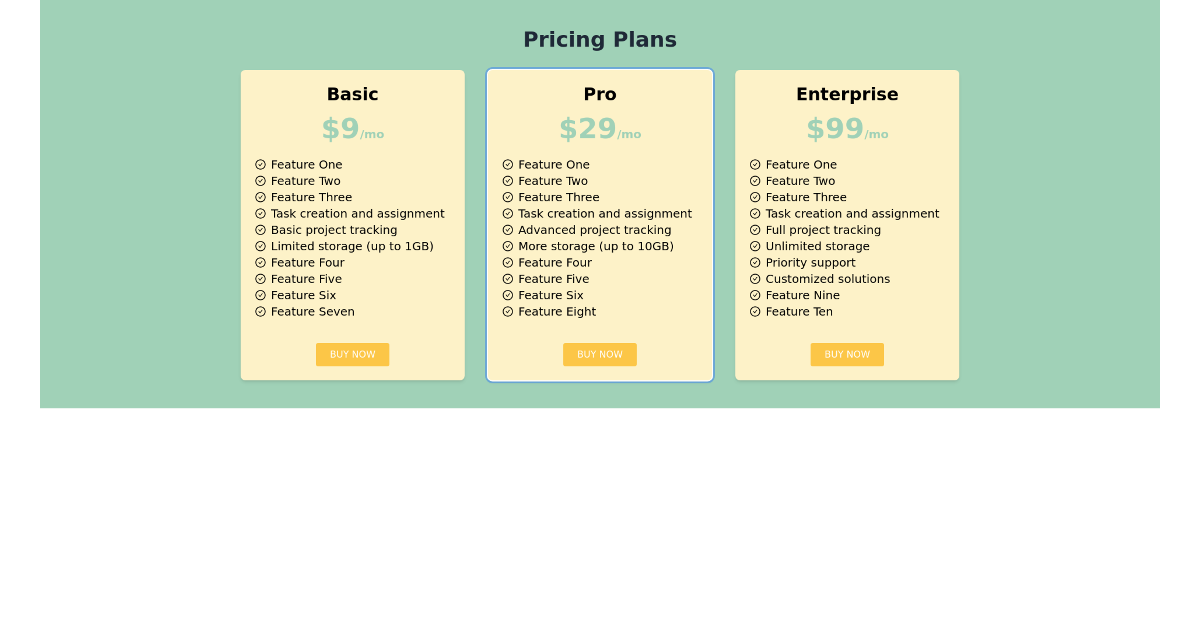 Plan Card - Free React, Tailwind Component