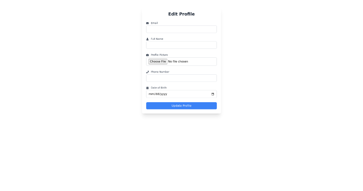 Edit Profile Form - Free React, Tailwind Component