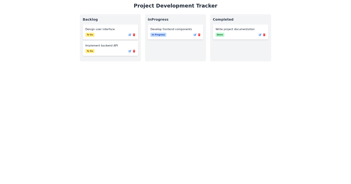 Project Tracker - Free React, Tailwind Component