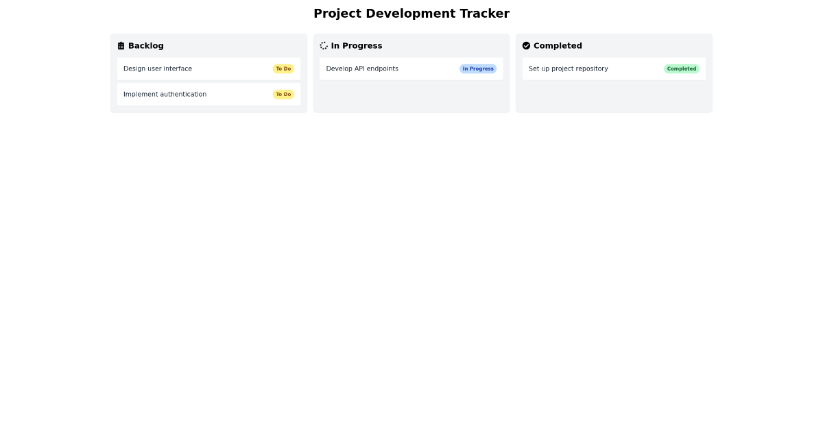 Project Tracker - Free React, Tailwind Component