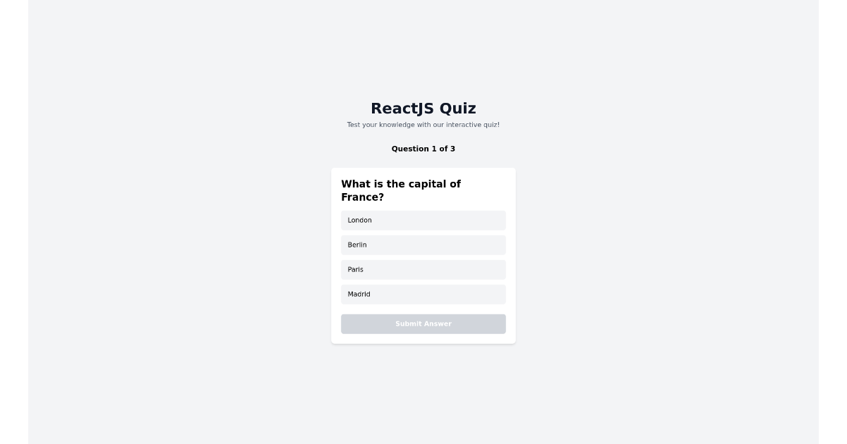 Quiz App - Free React, Tailwind Component