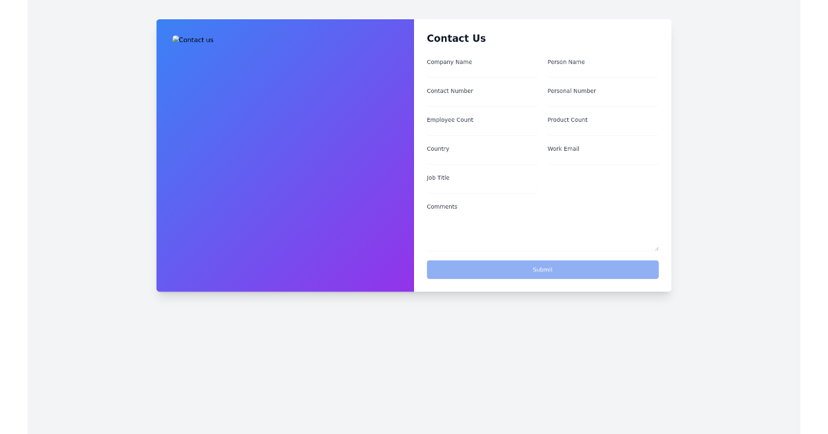 Contact Form - Free React, Tailwind Component