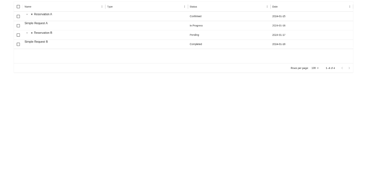 React Reservation Requests Accordion - Expandable Details with MUI
