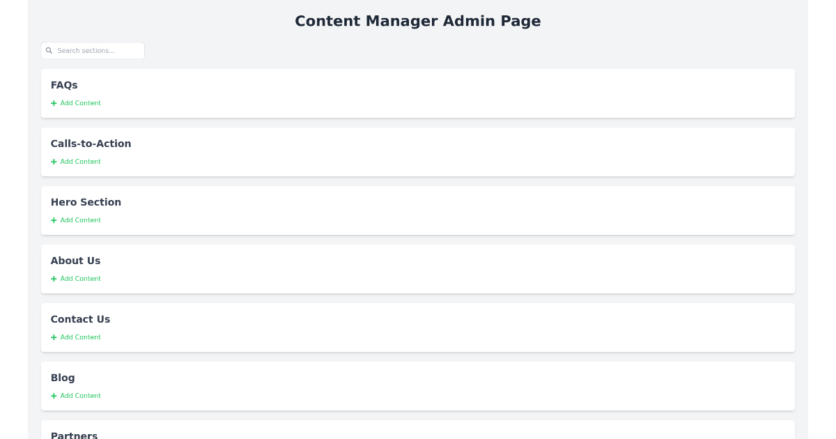 Content Manager Admin - Free React, Tailwind Component