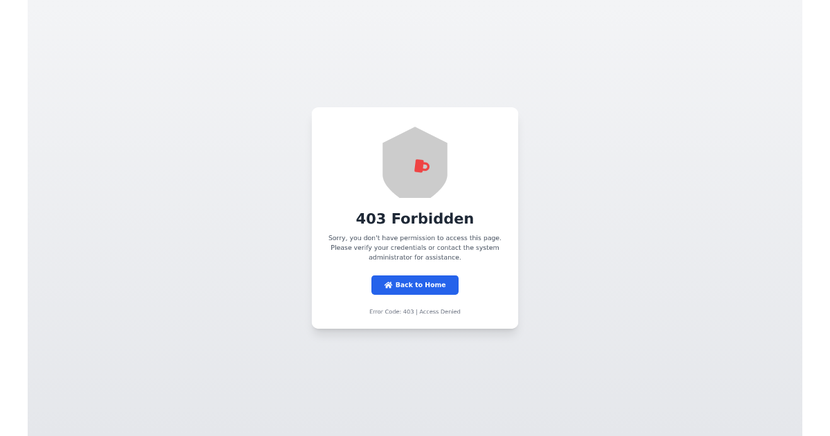 React 403 Authentication Error Page | Tailwind UI Library