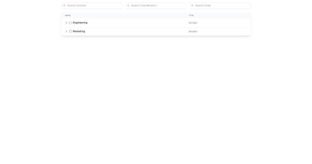 Tree Table - Free React, Tailwind Component