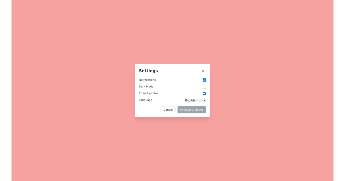 Settings Panel - Free React, Tailwind Component