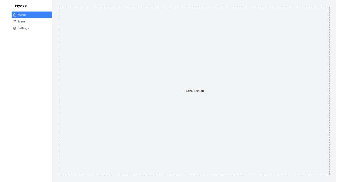 React Sidebar Layout with Tailwind CSS - Stylish Navigation & Content Panel