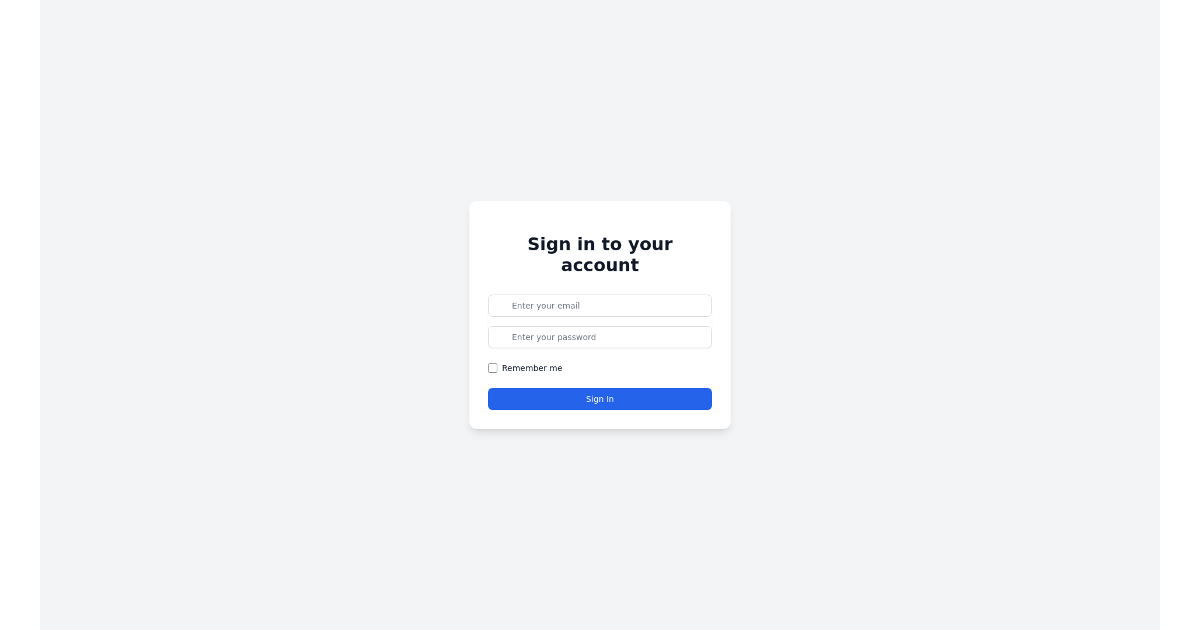 Sign in Form - Free React, Tailwind Component