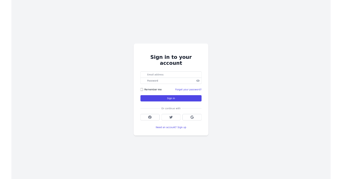 Signup Login Form - Free React, Tailwind Component