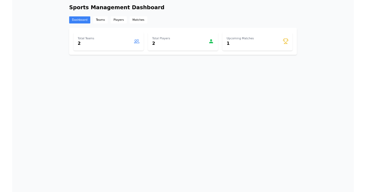 Sports Management - Free React, Tailwind Component