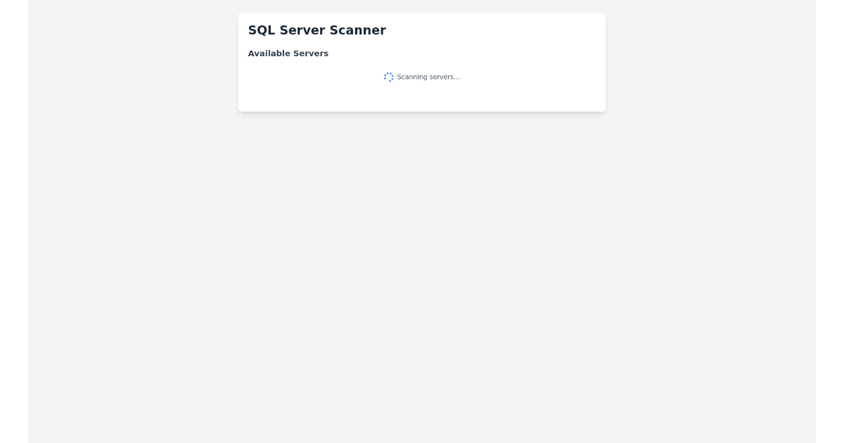 S Q L Server Scanner - Free React, Tailwind Component