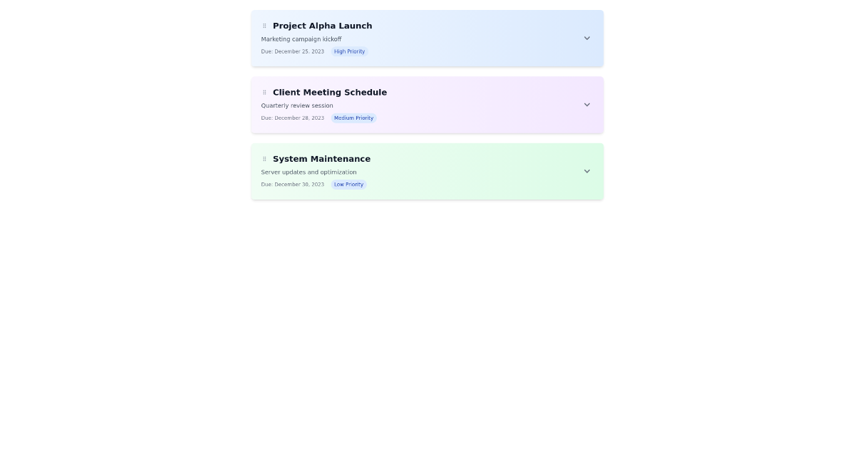 Stacked List - Free React, Tailwind Component