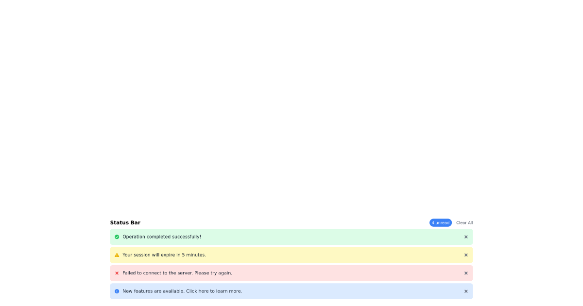 Status Bar - Free React, Tailwind Component