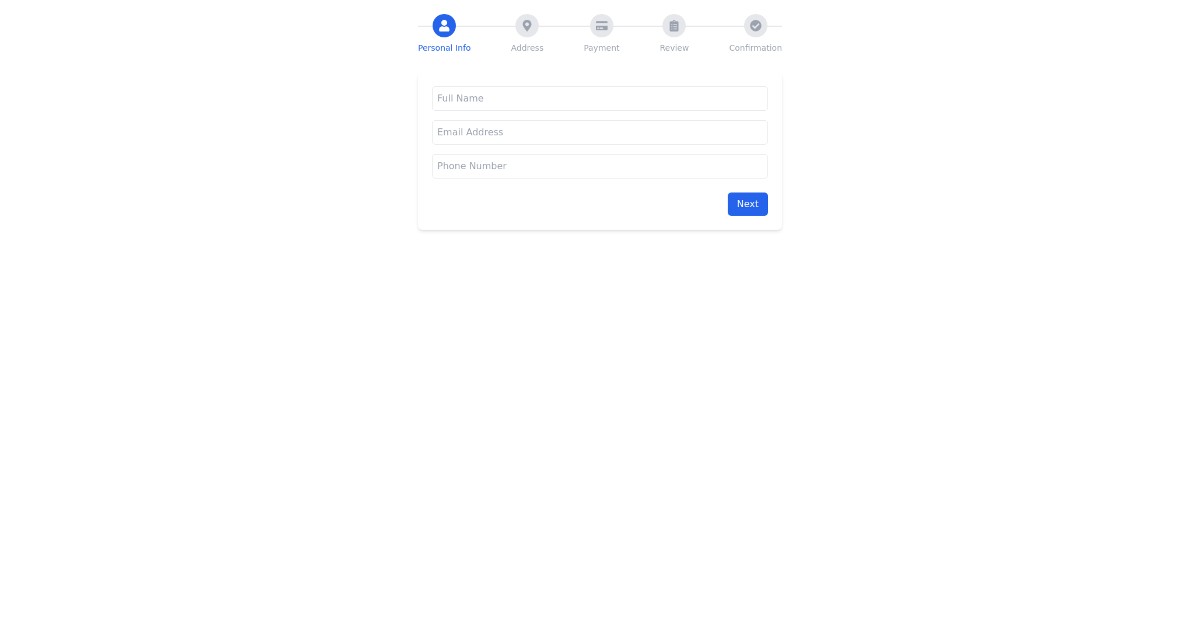 Stepper Component - Free React, Tailwind Component