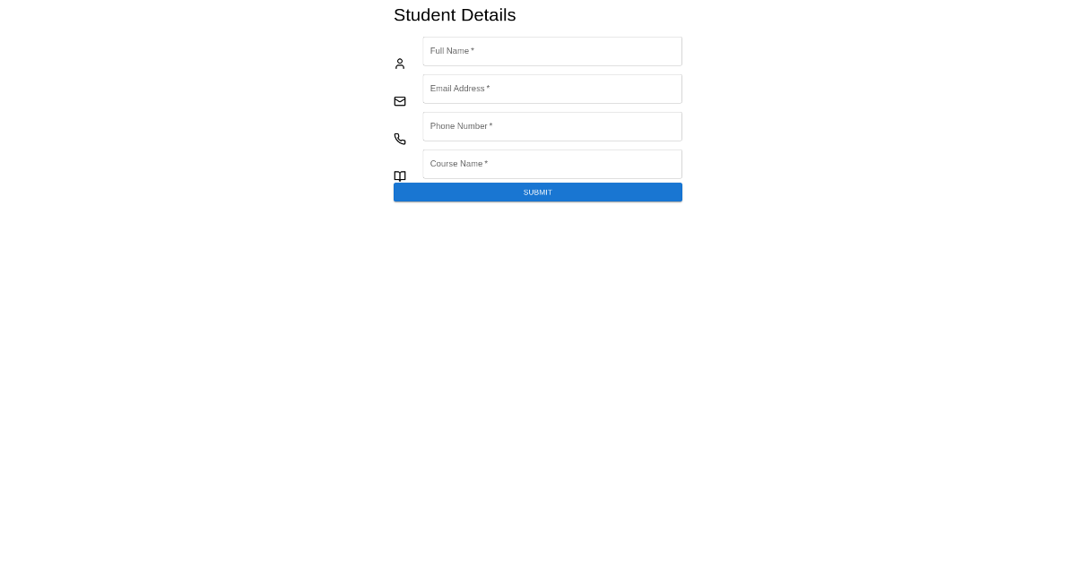 Student Form - Free React, Mui Component