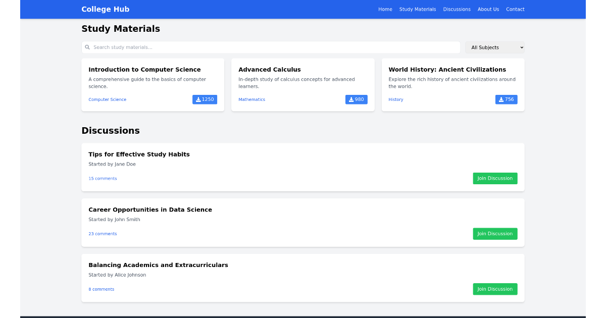 College Website - Free React, Tailwind Component