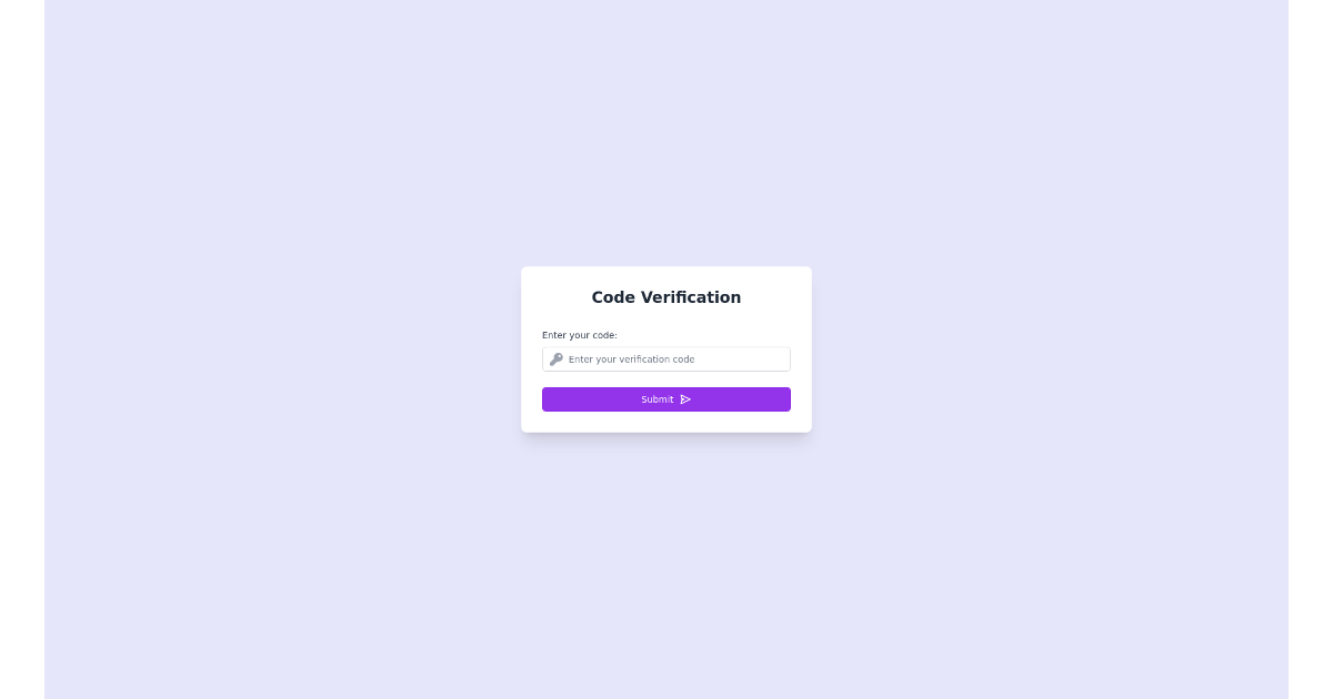 Code Input Page - Free React, Tailwind Component