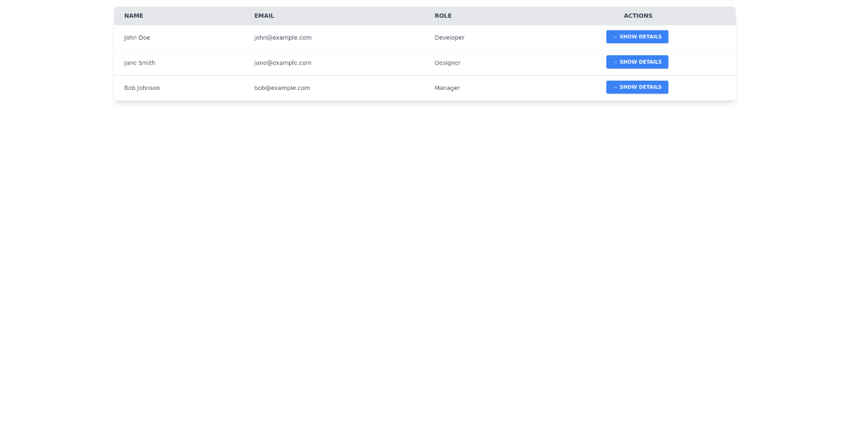 React Table Component with Expandable Rows | Tailwind UI