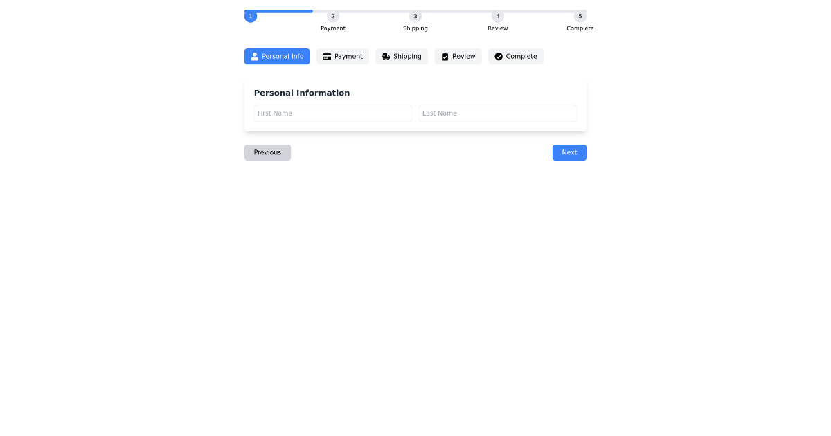 Tab Progress - Free React, Tailwind Component