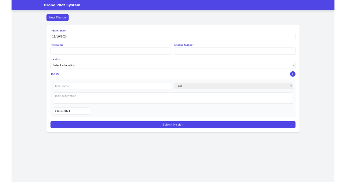 Drone Pilot System - Free React, Tailwind Component