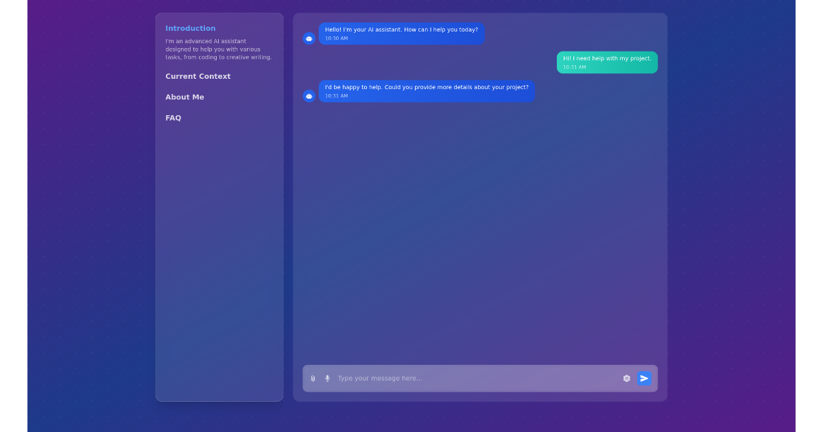 Chatbot Application - Free React, Tailwind Component
