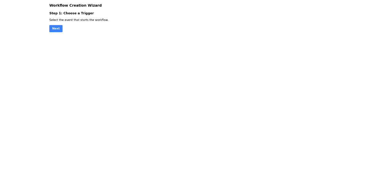 Workflow Creation Interface - Free React, Tailwind Component