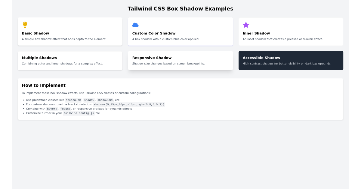 Box Shadow Component - Free React, Tailwind Component