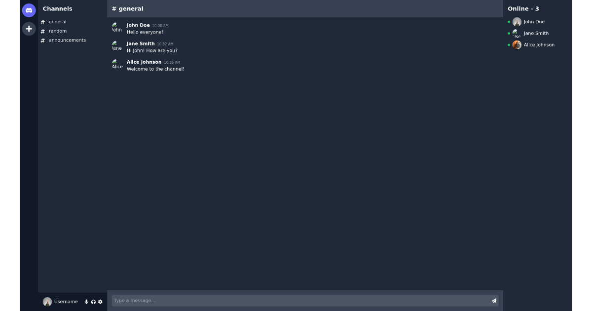 Discord Clone - Free React, Tailwind Component