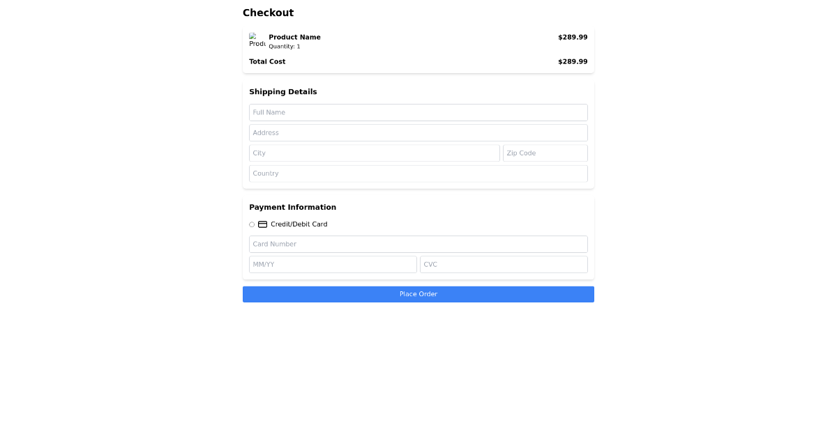 Checkout Interface - Free React, Tailwind Component
