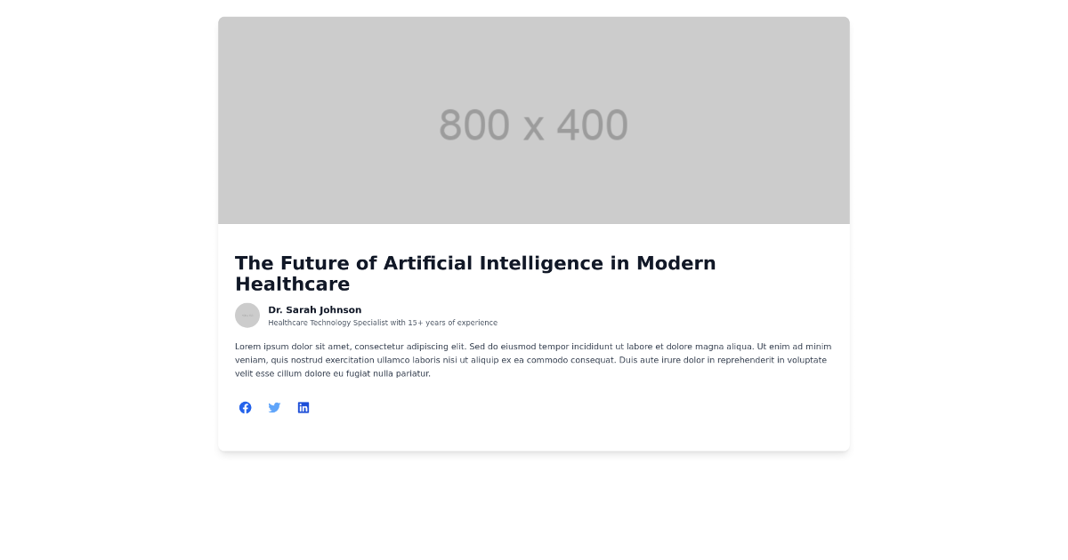 News Article - Free React, Tailwind Component