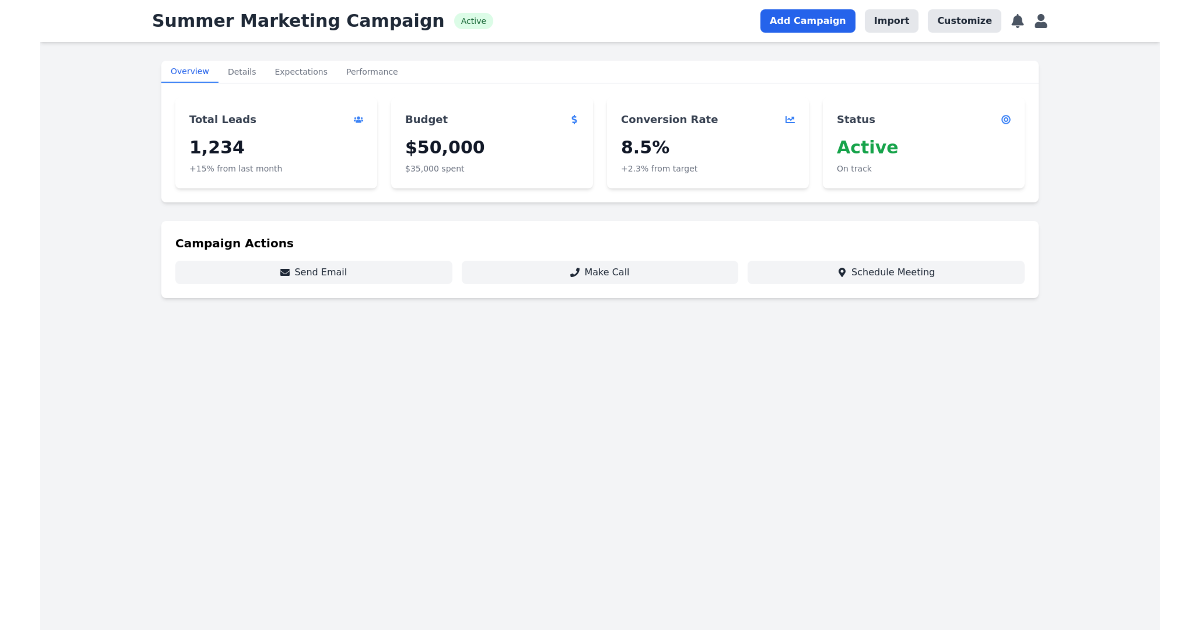 Campaign Detail Page - Free React, Tailwind Component