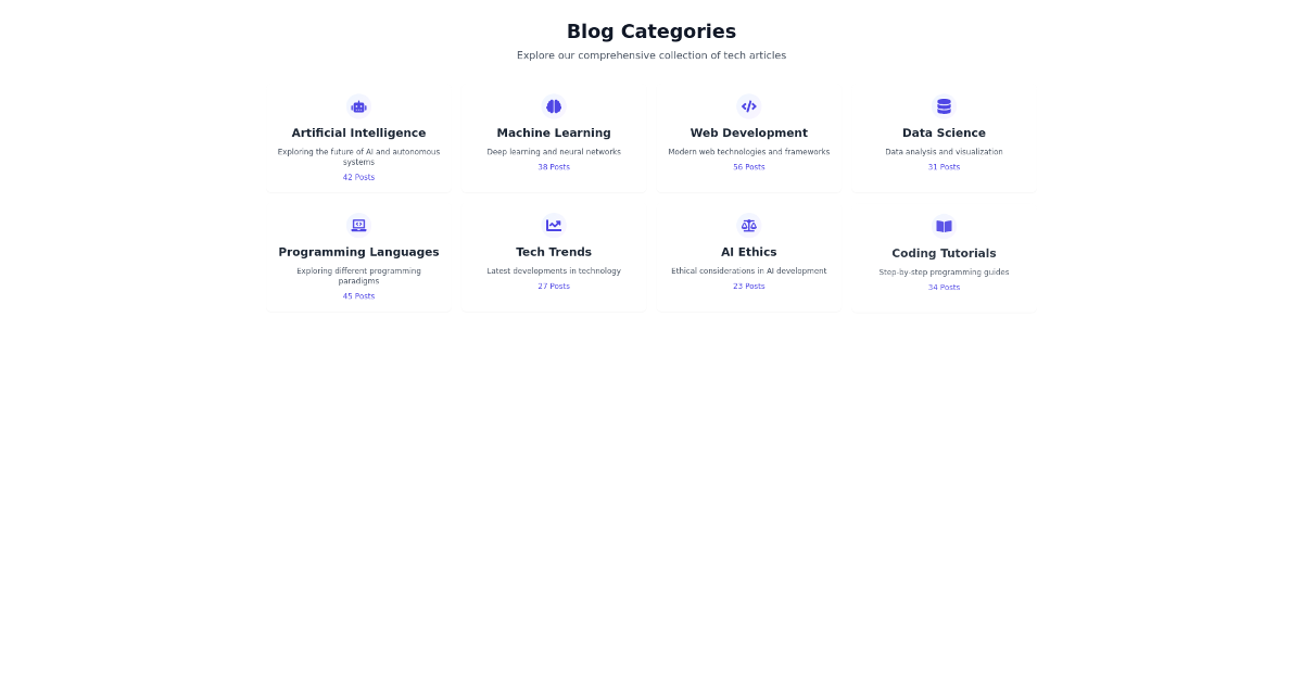 Categories - Free React, Tailwind Component