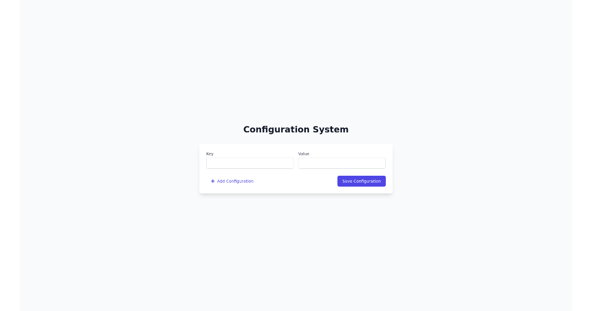 Configuration Form - Free React, Tailwind Component