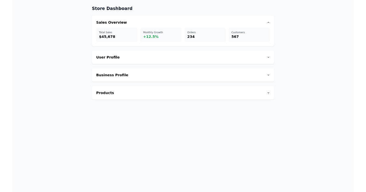 Store Dashboard - Free React, Tailwind Component