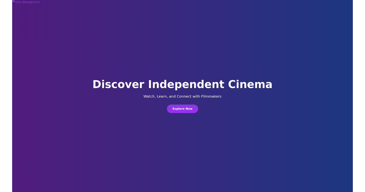 Indie Film Platform - Free React, Tailwind Component