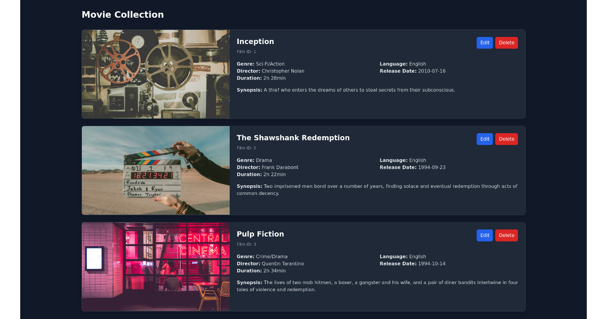 Movie Display Page - Free React, Tailwind Component