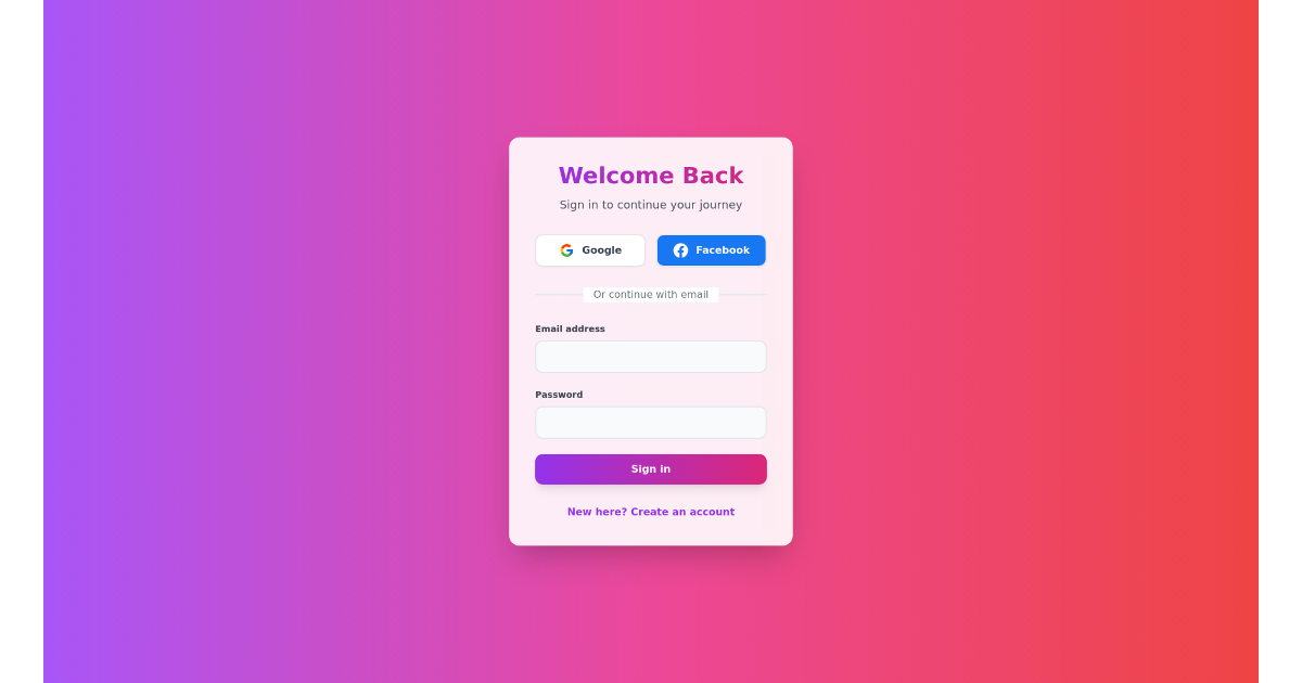 Auth Page - Free React, Tailwind Component